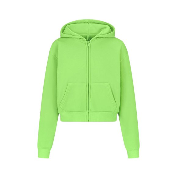 SKIMS | Tops | Skims Light French Terry Zip Up Hoodie In Neon Green New ...
